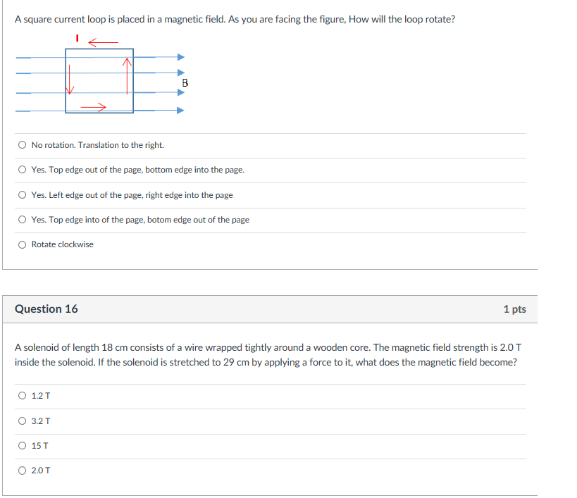 Solved A square current loop is placed in a magnetic field. | Chegg.com