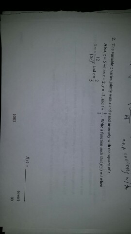 Solved The variable z varies jointly with x and y and | Chegg.com