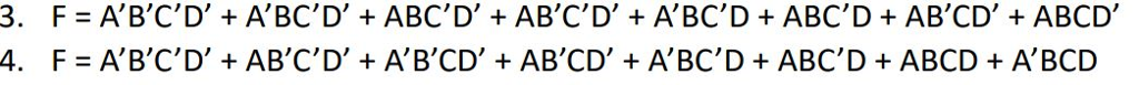 Solved F = A'B'C'D' + A'BC'D' + ABC'D' + AB'C'D' + A'BC'D + | Chegg.com