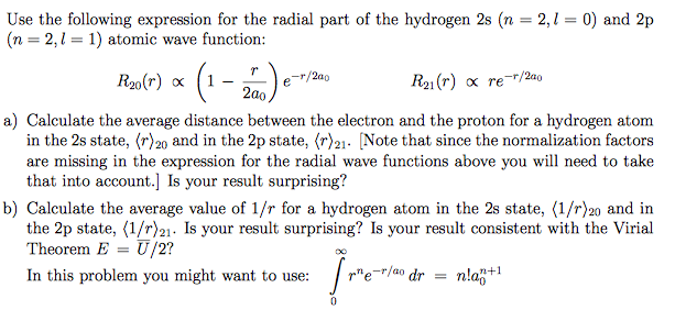 Solved Use the following expression for the radial part of | Chegg.com