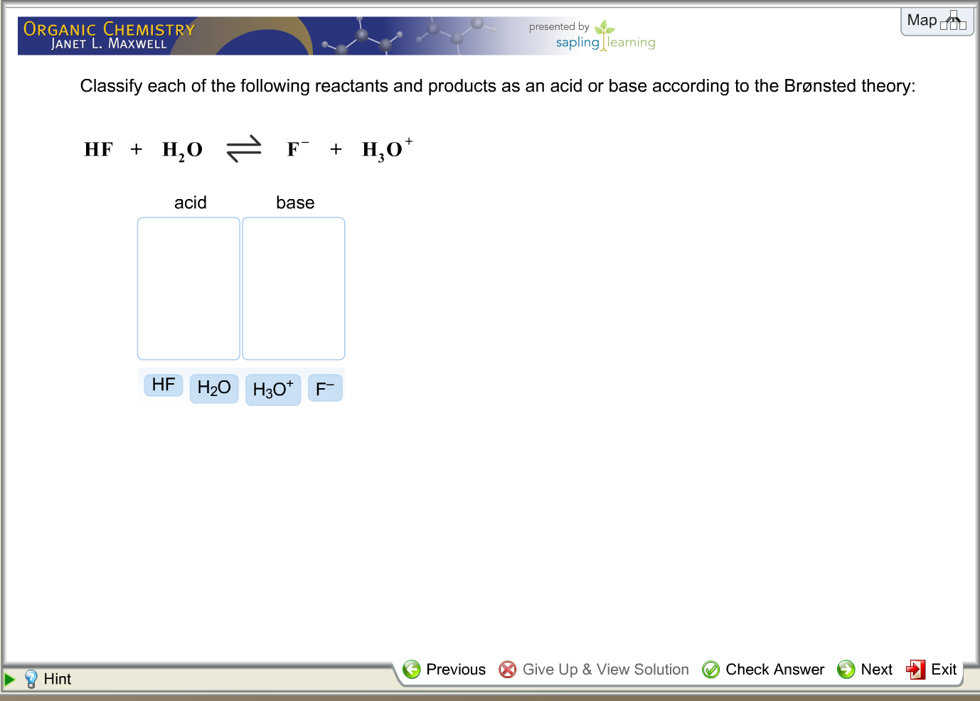 Solved Classify each of the following reactants and products | Chegg.com