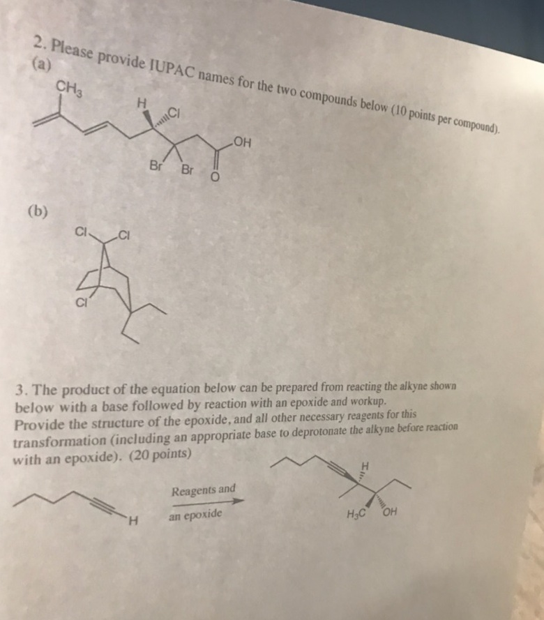 Solved 2- A & B) Please provide IUPAC names for the two | Chegg.com