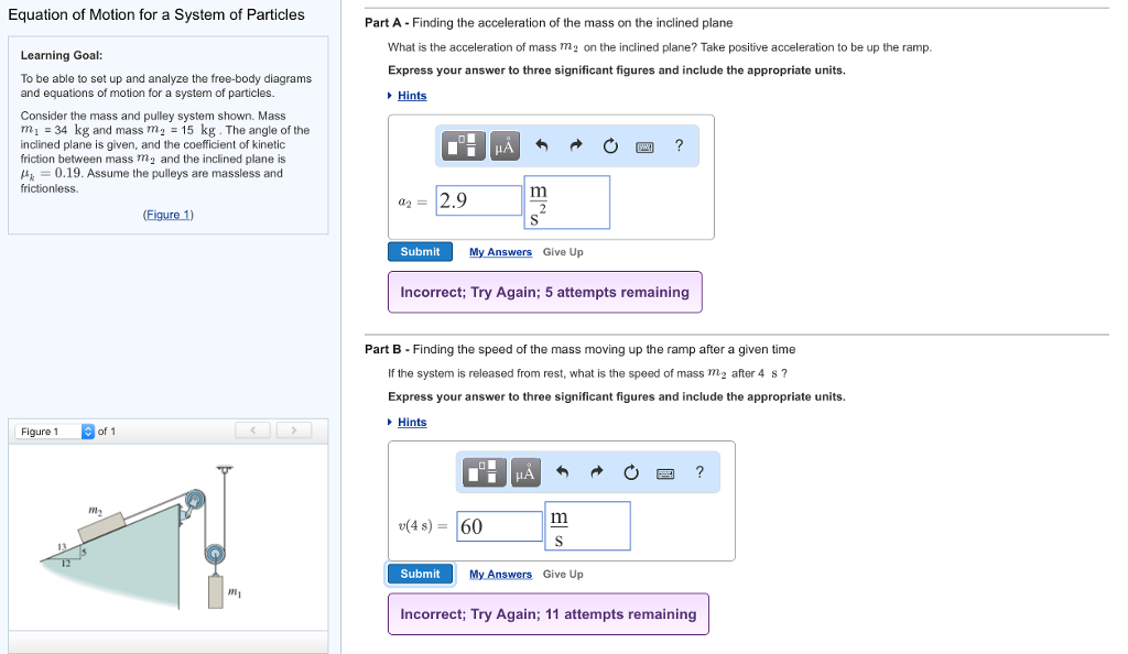 Solved Equation of Motion for a System of Particles Part A | Chegg.com