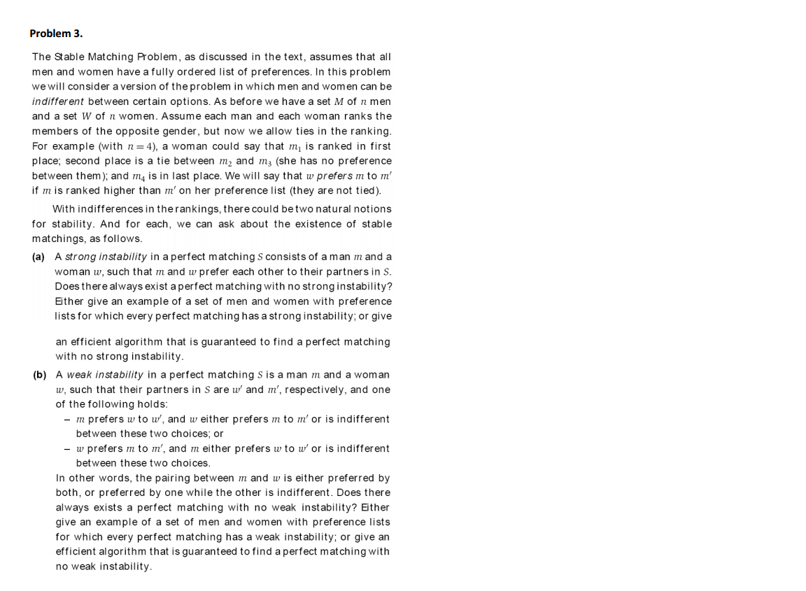 Solved The Stable Matching Problem, as discussed in the | Chegg.com