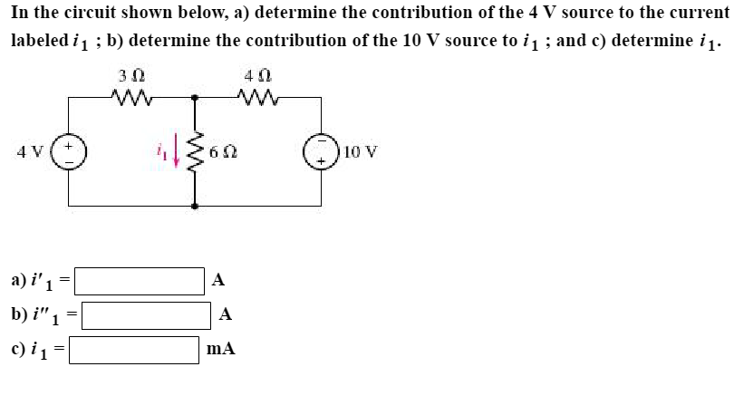 Solved In the circuit shown below, determine the | Chegg.com
