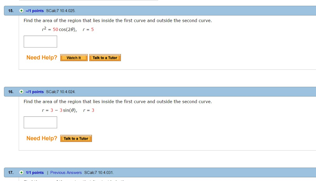 Solved 15. + -/1 points scalc7 104.025 Find the area of the | Chegg.com