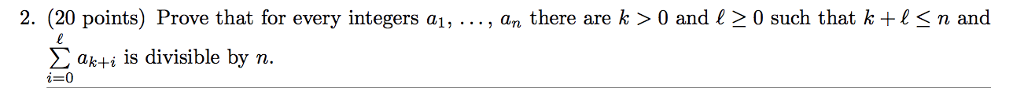 Solved 2. (20 points) Prove that for every integers a1, ..., | Chegg.com