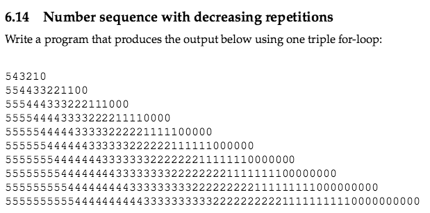 Solved Write a program that produces the output below using | Chegg.com