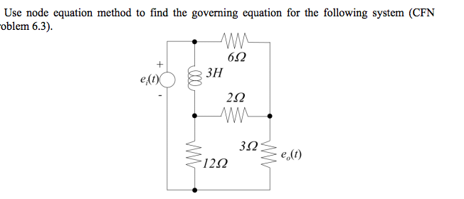 Solved Use node equation method to find the governing | Chegg.com