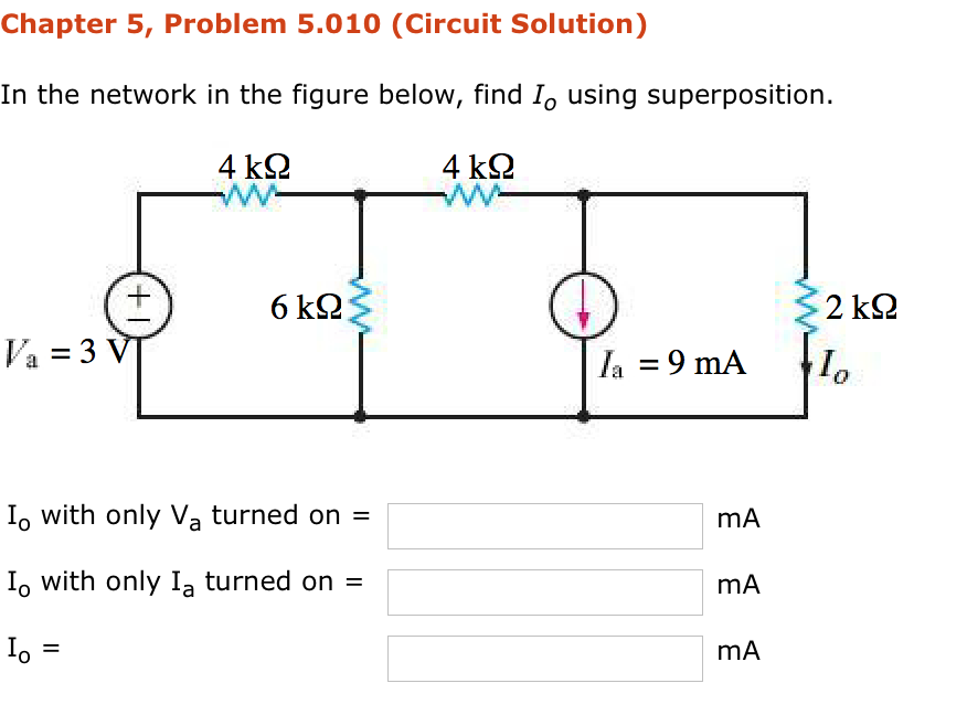 Solved Chapter 5, Problem 5.010 (Circuit Solution) In the | Chegg.com