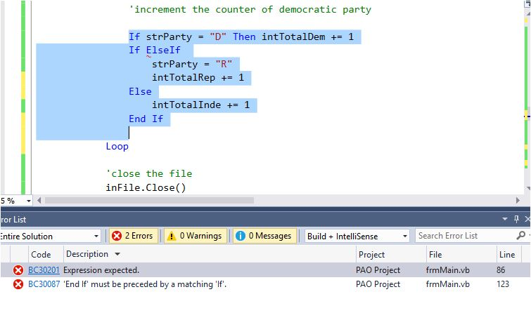 Solved increment the counter of democratic party If | Chegg.com
