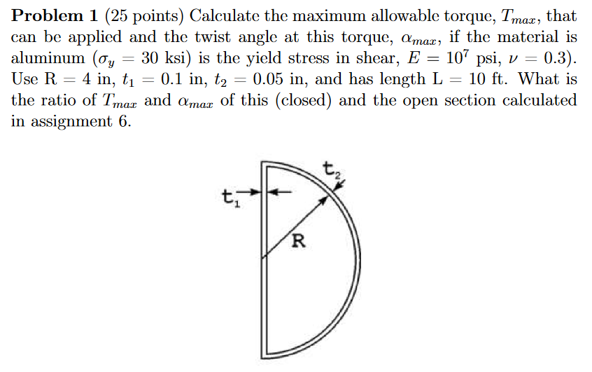 Solved Problem 1 (25 points) Calculate the maximum allowable | Chegg.com
