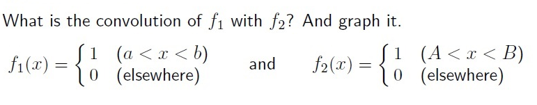 Solved What is the convolution of f1 with f2? And graph it. | Chegg.com