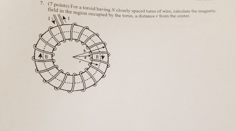 Solved points) For a toroid having N closely spaced turns of | Chegg.com