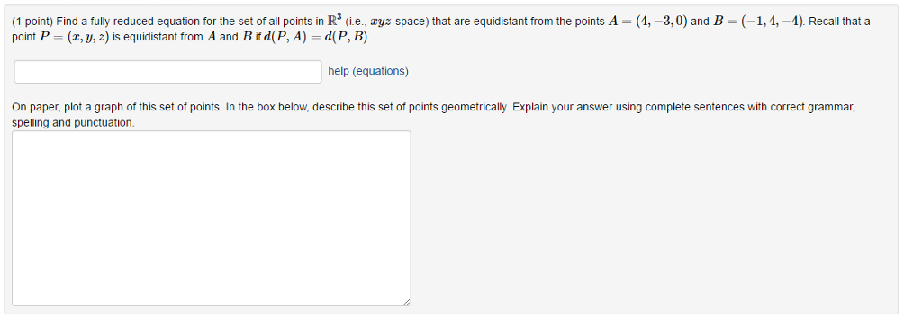 Solved Find a fully reduced equation for the set of all | Chegg.com