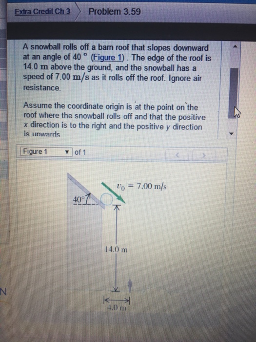 Solved A snowball rolls off a barn roof that slopes downward | Chegg.com