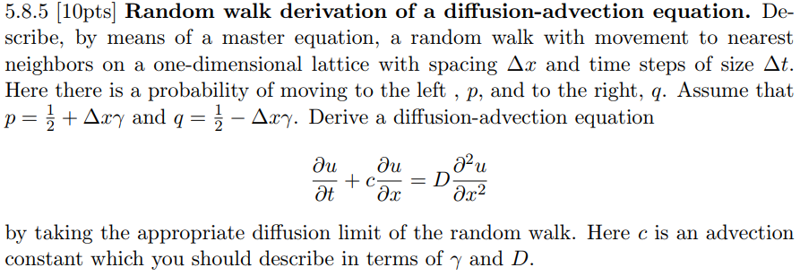 Solved 5.8.5 [10pts] Random walk derivation of a | Chegg.com