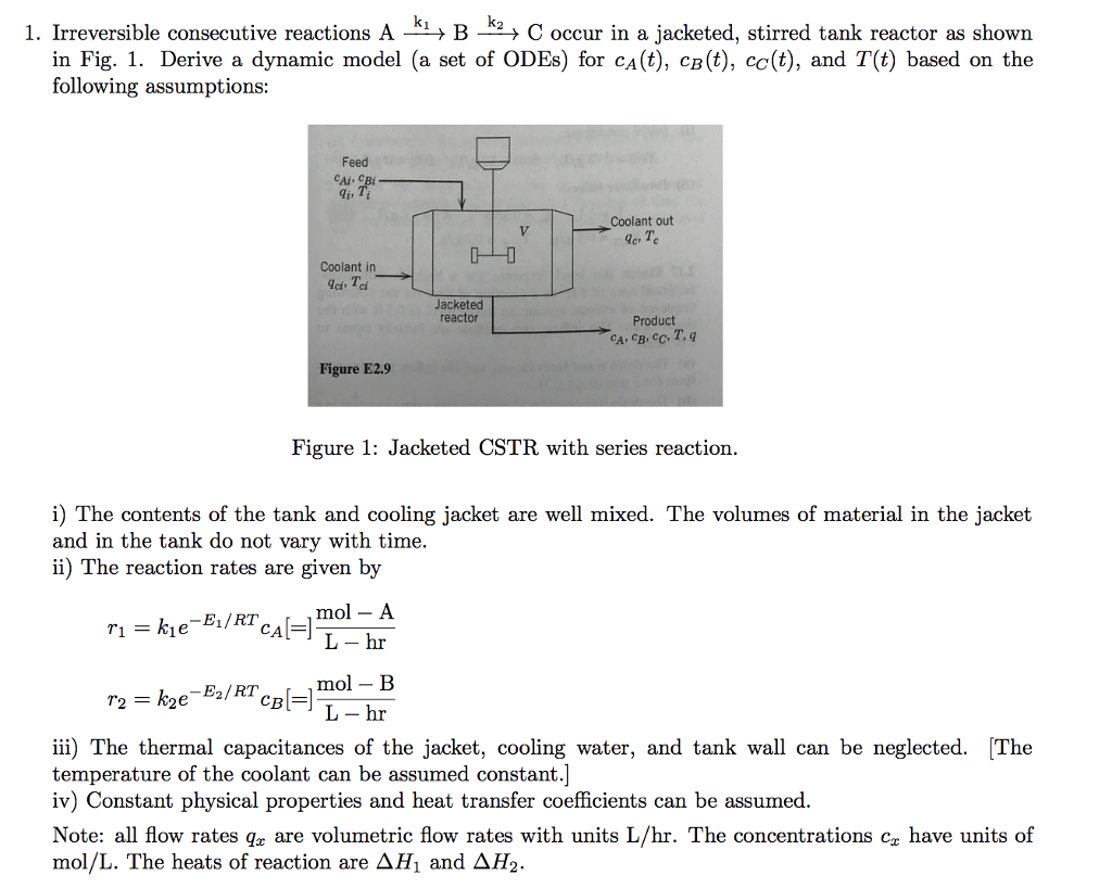 k2 I. Irreversible consecutive reactions A , C occur | Chegg.com