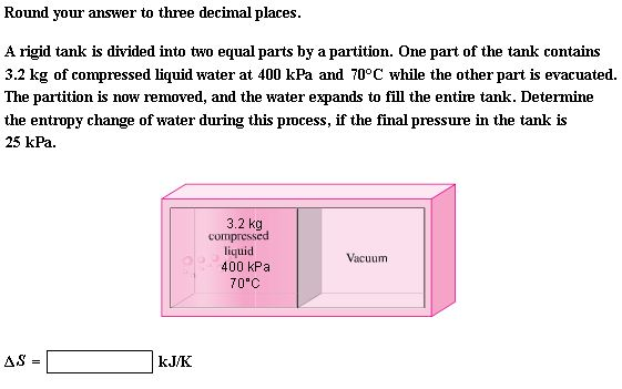 Solved A rigid tank is divided into two equal parts by a | Chegg.com