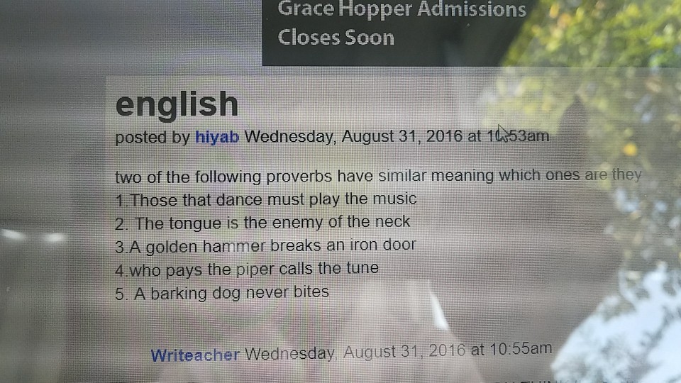 Solved Grace Hopper Admissions Closes Soon english posted by | Chegg.com