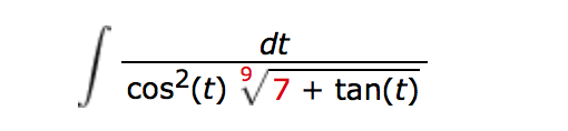 Solved integral dt/cos^2 (t) 9 squareroot 7 + tan(t) | Chegg.com