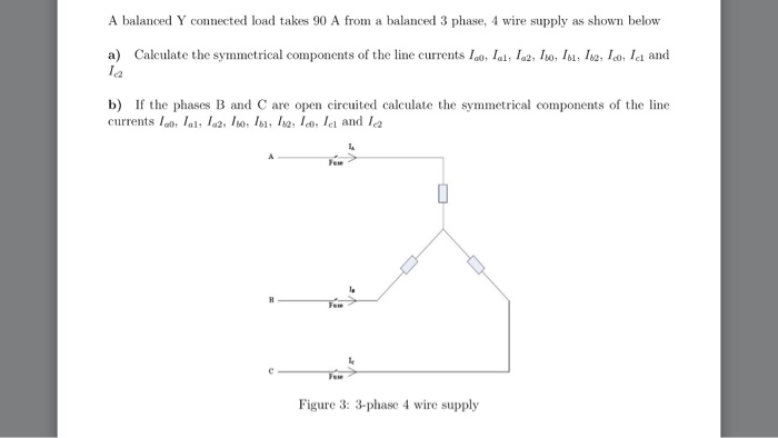 Solved A balanced Y connected load takes 90 A from a | Chegg.com