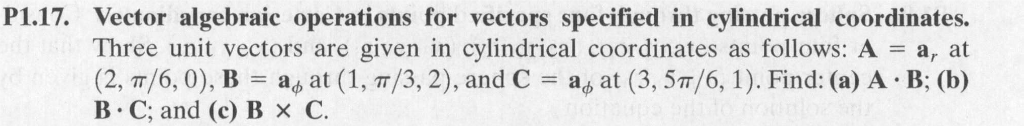 Solved Vector algebraic operations for vectors specified in | Chegg.com