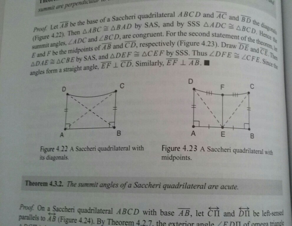 Solved Euclidean what type of quadrilateral is a Saccheri | Chegg.com
