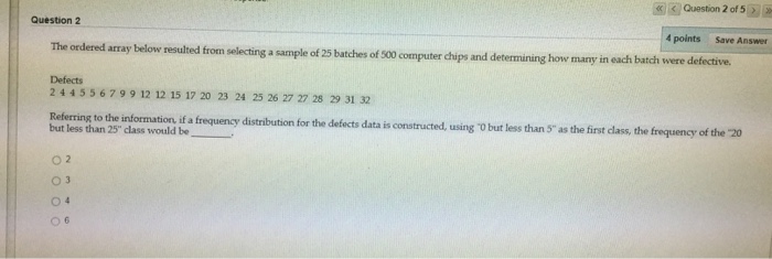 Solved The Ordered Array Below Resulted From Selecting A
