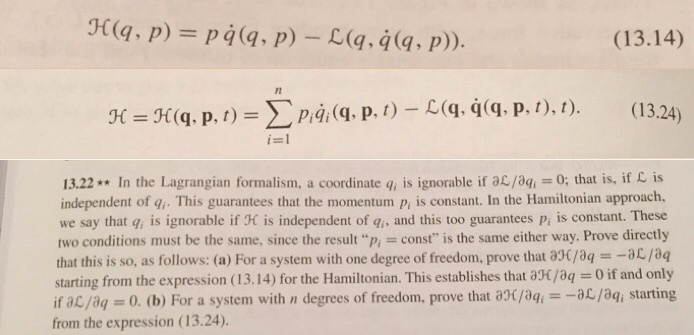 Solved H(q, p) = p q (q, p)) - L(q,q(q,p)). H = H(q, p, t) | Chegg.com