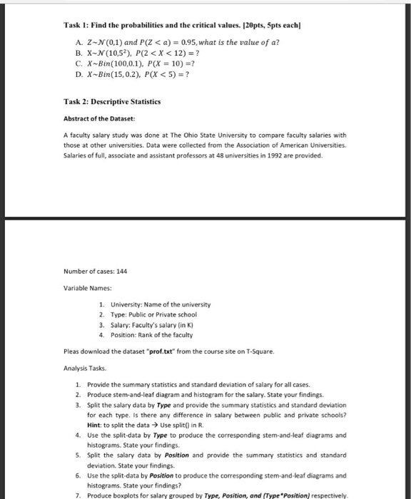 Solved I need to do this practice project for my probability | Chegg.com