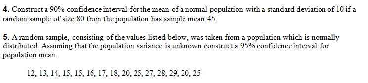 Solved Construct a 90% confidence interval for the mean of a | Chegg.com