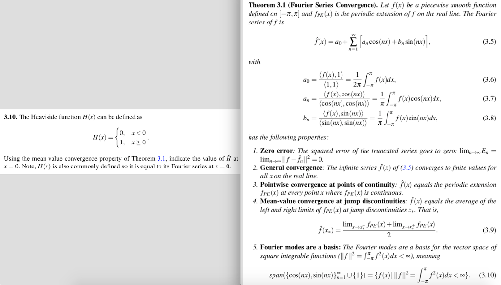 Solved Theorem 3 1 Fourier Series Convergence Let F X Be