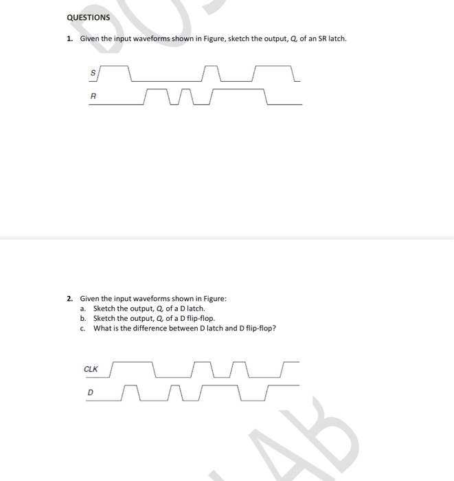 Solved Given the input waveforms shown in Figure, sketch the | Chegg.com Solved Given the input waveforms shown in Figure, sketch the | Chegg.com