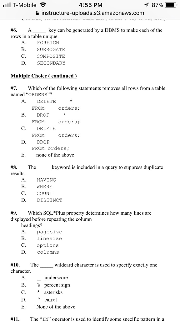 Solved .l T-Mobile 4:55 PM a | Chegg.com