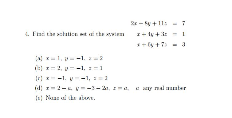Solved 2x + 8y + 11 7 = 4, Find the solution set of the | Chegg.com