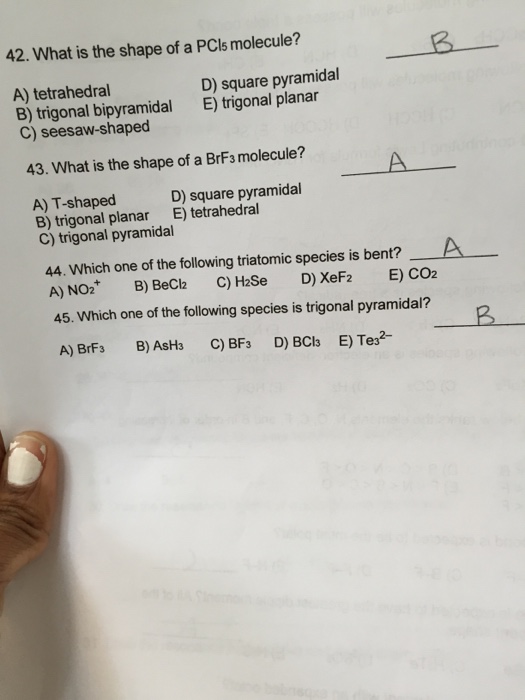 Solved What is the shape of a PCl_5 molecule? What is the | Chegg.com