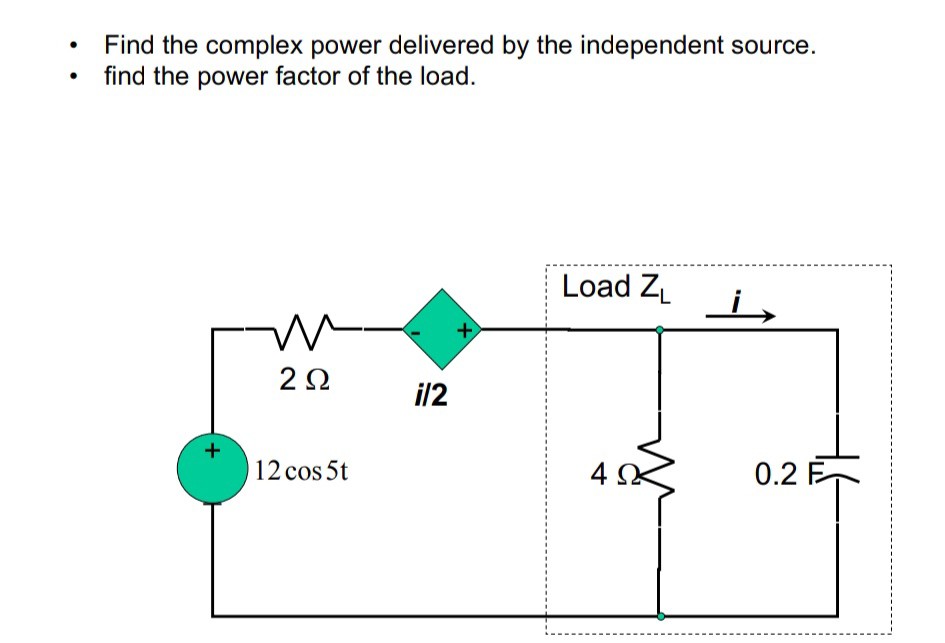 Solved Find the complex power delivered by the independent | Chegg.com