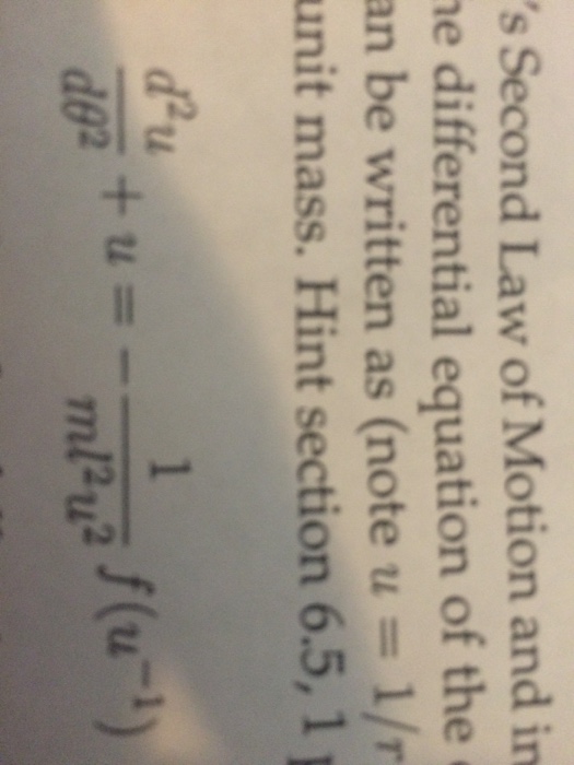 Solved Starting from Newton's second Law of Motion and in | Chegg.com