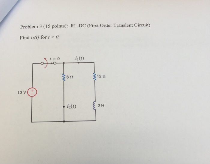 Solved Problem 2 (15 points): RC DC (First Order Transient | Chegg.com
