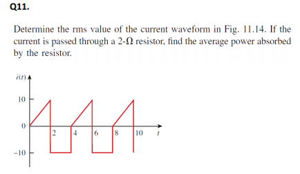 Solved Q11. Determine the rms value of the current waveform | Chegg.com