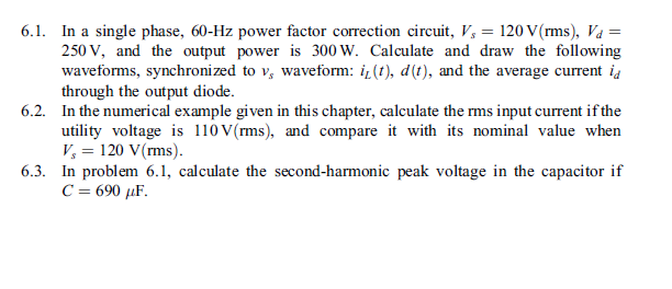 Solved In a single phase, 60-Hz power factor correction | Chegg.com