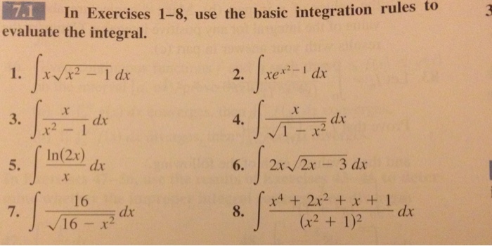 Solved In Exercise 1-8 use the basic integration rules to | Chegg.com