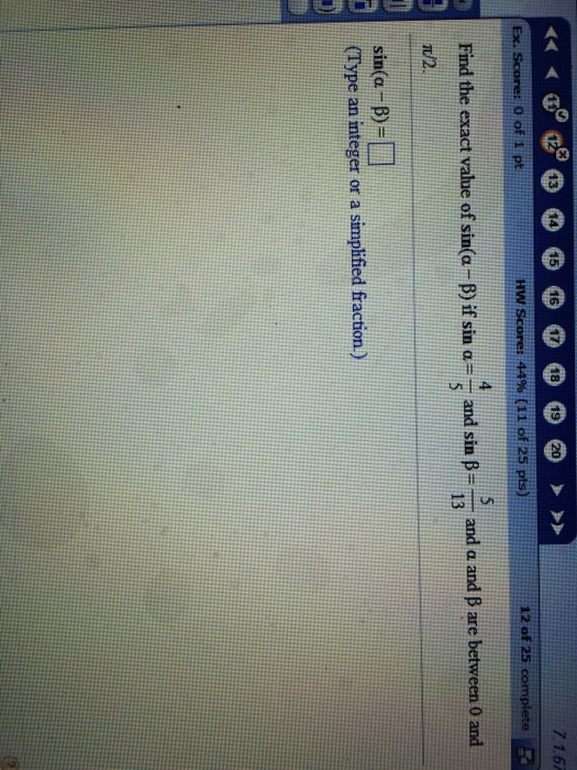 Solved Find the exact value of sin (alpha - beta ) if sin | Chegg.com