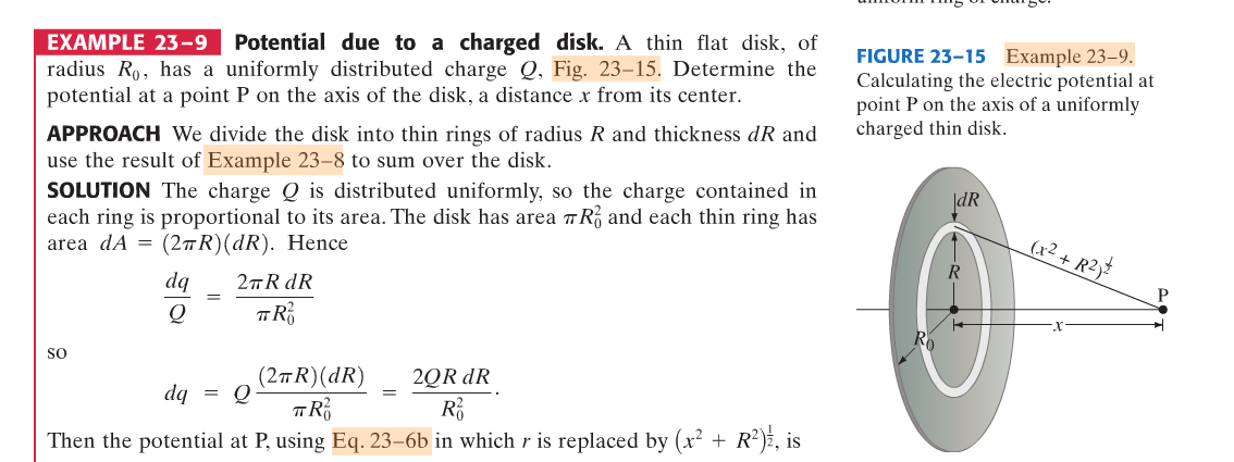 Solved Suppose the flat circular disk of Figure 23-15 in the | Chegg.com