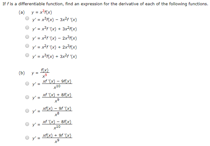 Solved If f is a differentiable function, find an expression | Chegg.com