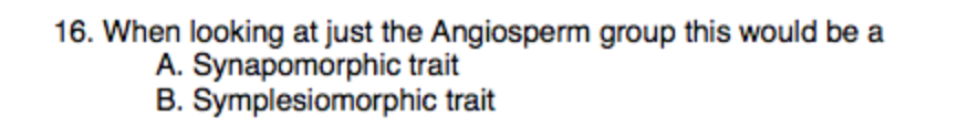 Solved 16. When looking at just the Angiosperm group this | Chegg.com