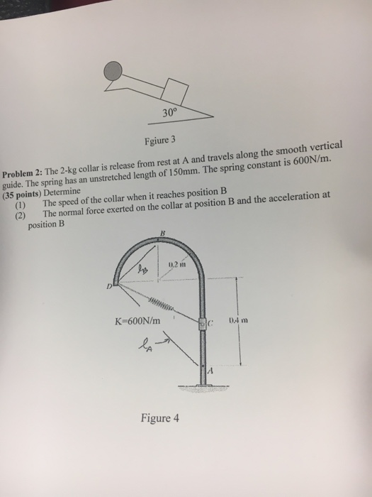Solved The 2-kg collar is release from rest at A and travels | Chegg.com