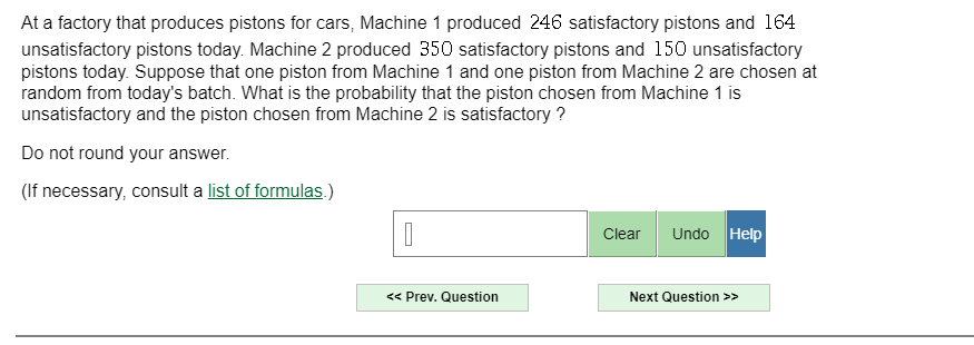 Solved At a factory that produces pistons for cars, Machine | Chegg.com