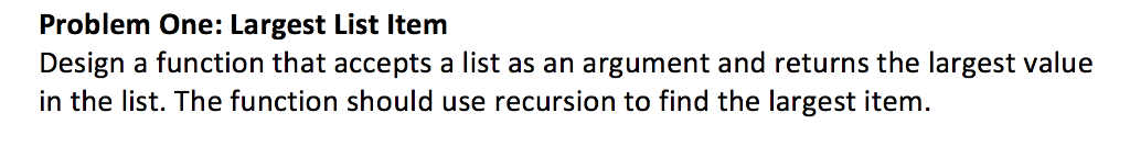 Solved Design a function that accepts a list as an argument | Chegg.com